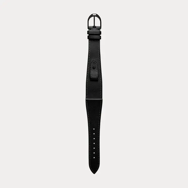 Ralph Lauren Medium Stirrup Calfskin Watch Strap - Black/black