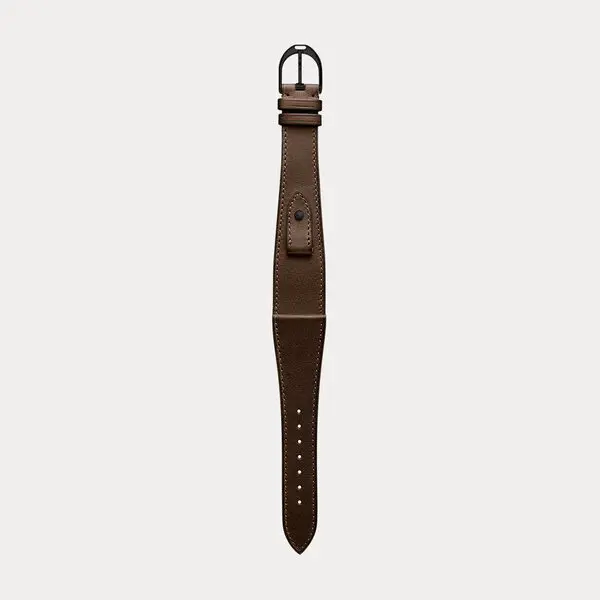 Ralph Lauren Medium Stirrup Calfskin Watch Strap - Dark Brown/black