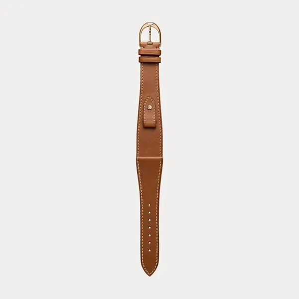 Ralph Lauren Medium Stirrup Calfskin Watch Strap - Tan/gold