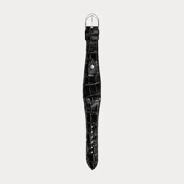 Ralph Lauren Medium Stirrup Alligator Watch Strap - Black
