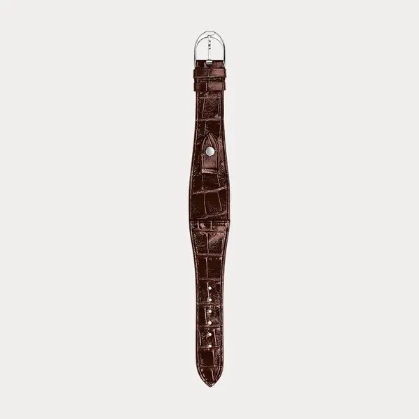 Ralph Lauren Medium Stirrup Alligator Watch Strap - Brown