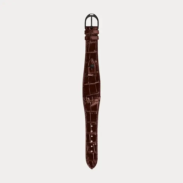 Ralph Lauren Medium Stirrup Alligator Watch Strap - Brown/black