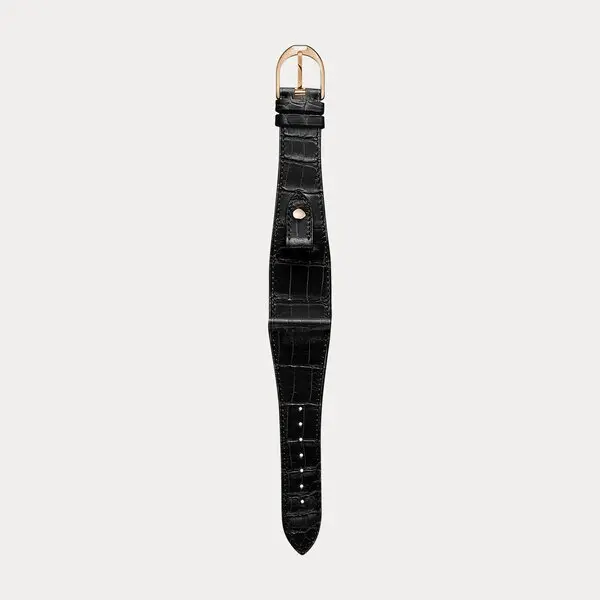 Ralph Lauren Large Stirrup Alligator Strap - Black/silver
