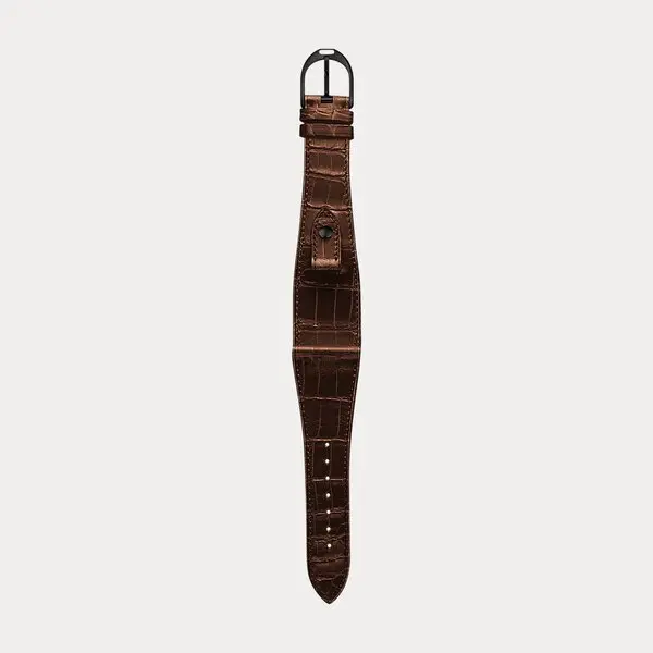Ralph Lauren Large Stirrup Alligator Strap - Brown/black