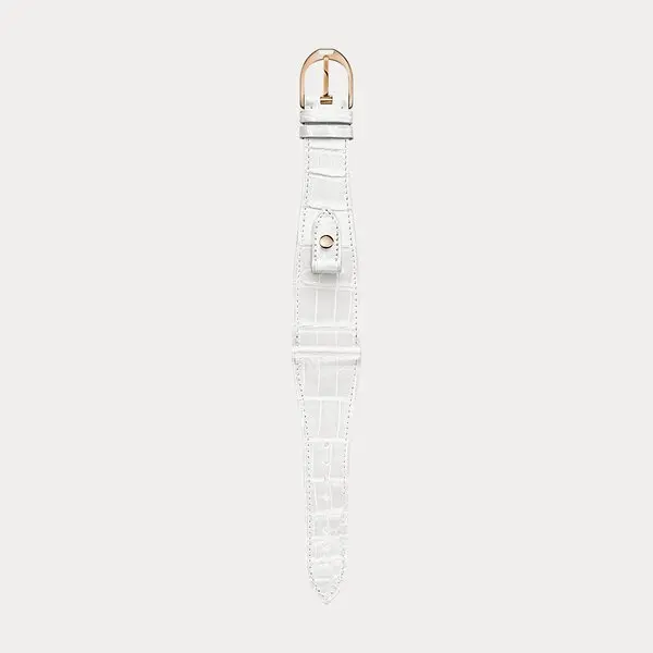 Ralph Lauren Large Stirrup Alligator Strap - White/gold
