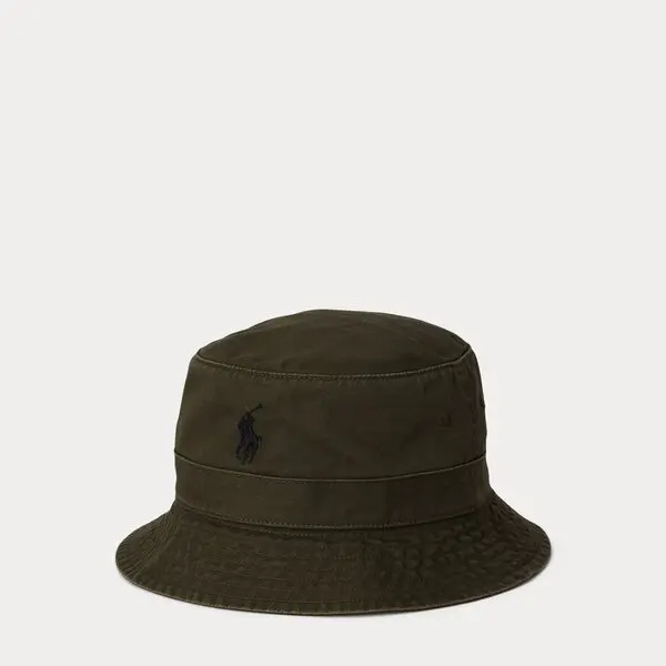 Ralph Lauren Cotton Chino Bucket Hat - Company Olive