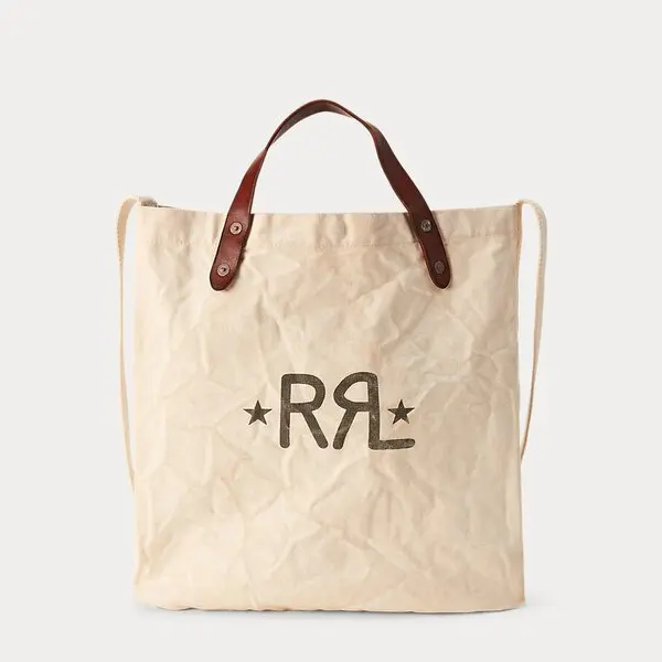 Ralph Lauren Double Rl Ranch Logo Market Tote - Greige