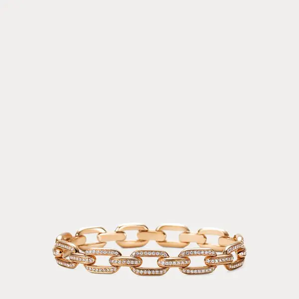 Ralph Lauren Pavé Diamond Rose Gold Chain Bracelet - Rose Gold With Diamonds
