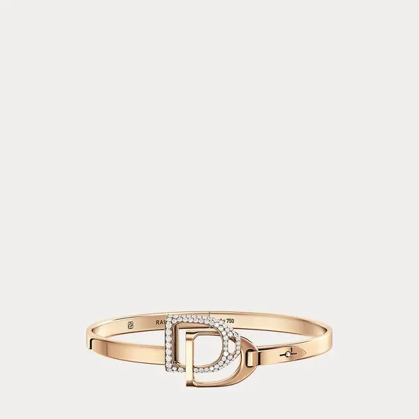 Ralph Lauren Pavé Diamond Double-stirrup Bangle - Rose Gold With Diamonds