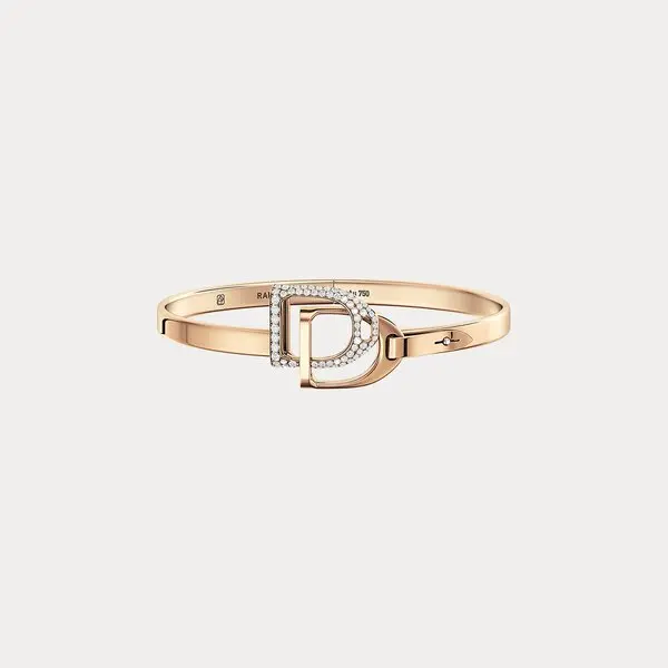 Ralph Lauren Pavé Diamond Double-stirrup Bangle - Rose Gold With Diamonds