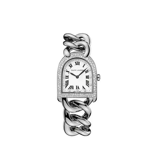 Ralph Lauren Petite-link Steel Watch With Diamonds