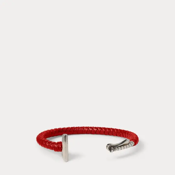 Ralph Lauren Braided Polo Mallet Cuff - Red/grey