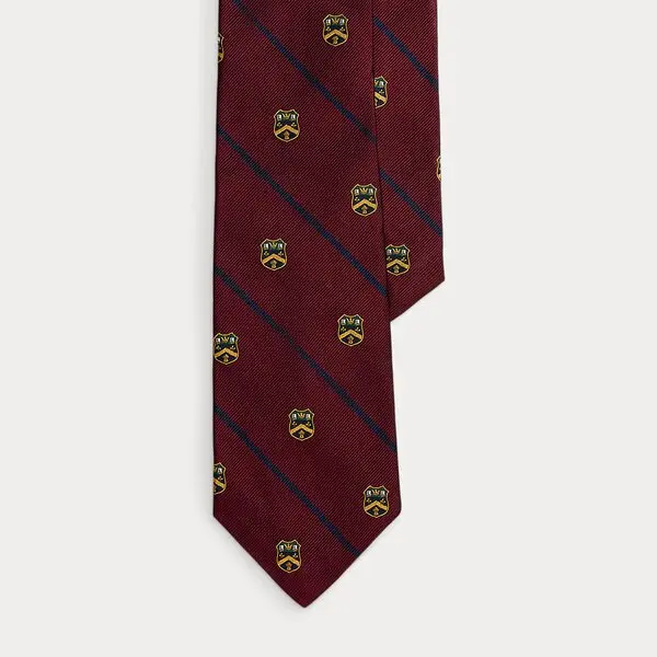 Ralph Lauren Striped Silk Repp Neck Tie - Wine