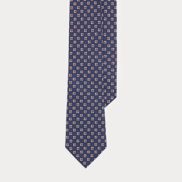 Ralph Lauren Square-print Silk Twill Neck Tie - Navy