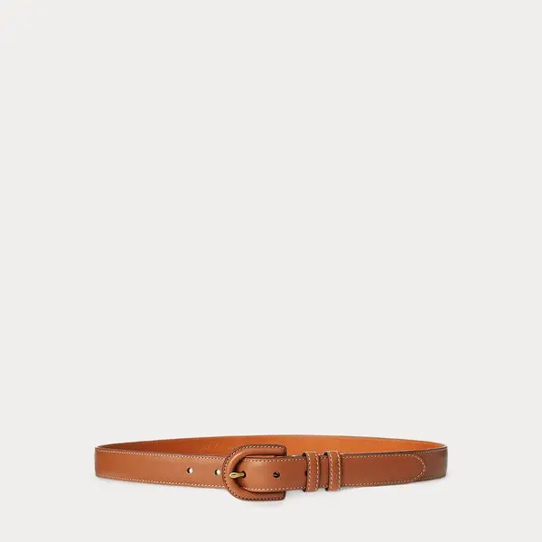 Ralph Lauren Calfskin Buckle Belt - Rl Gold