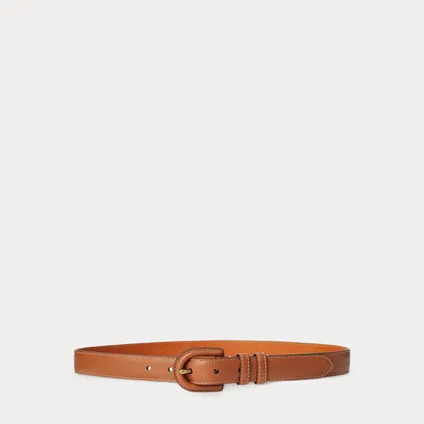 Ralph Lauren Calfskin Buckle Belt - Rl Gold