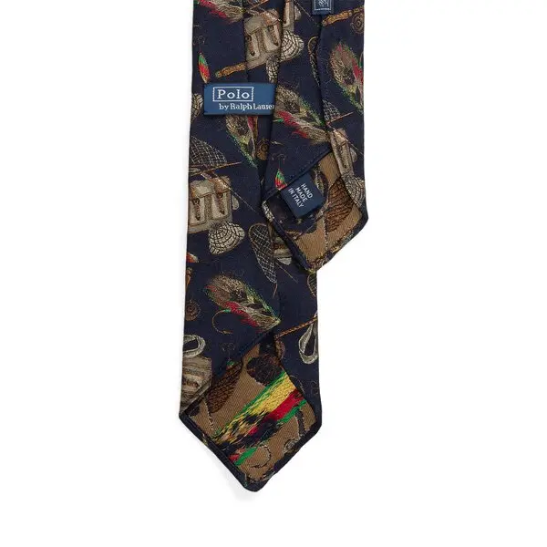 Ralph Lauren Fishing Print Silk-and-wool Neck Tie