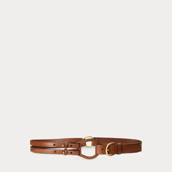 Ralph Lauren Tri-strap Leather Belt - Cuoio