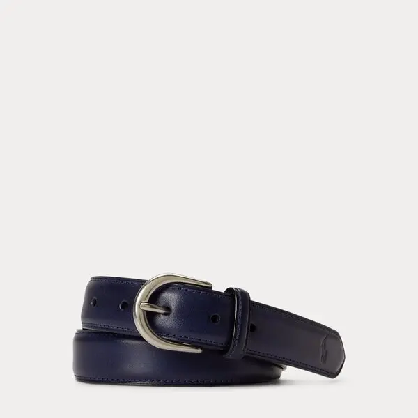 Ralph Lauren Full-grain Leather Belt - Newport Navy