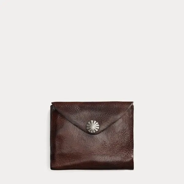 Ralph Lauren Leather Envelope Wallet - Dark Brown