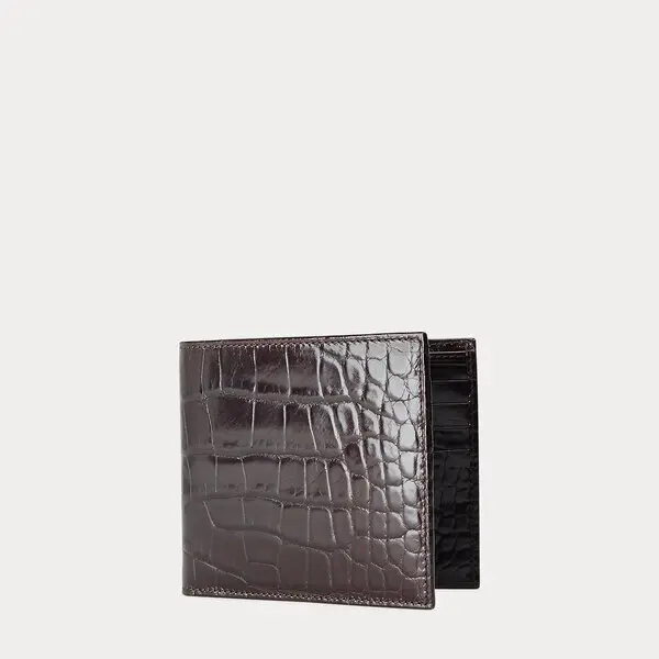 Ralph Lauren Alligator Billfold Wallet - Dark Brown
