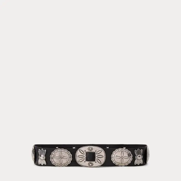 Ralph Lauren Leather Concho Belt - Black