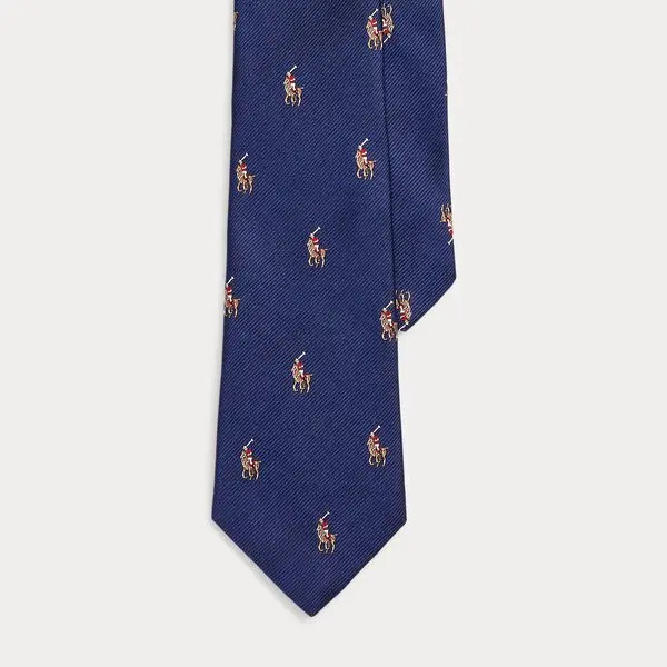 Ralph Lauren Polo Pony Silk Neck Tie - Navy