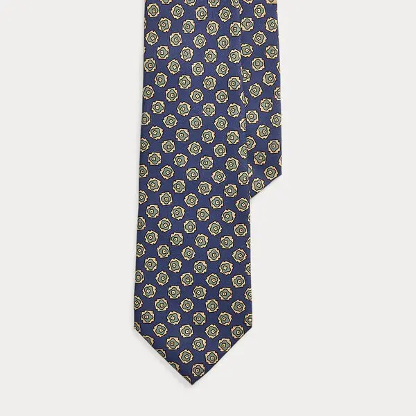 Ralph Lauren Printed Silk Twill Tie - Blue