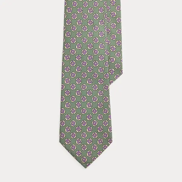 Ralph Lauren Printed Silk Twill Tie - Green
