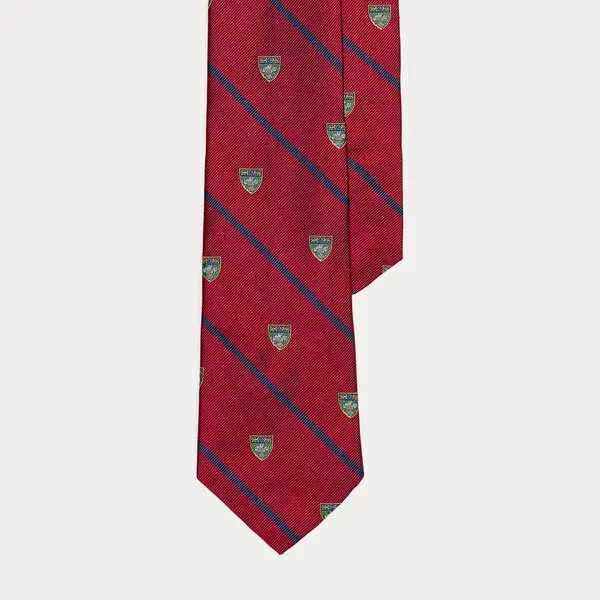 Ralph Lauren Striped Silk Repp Club Tie - Red