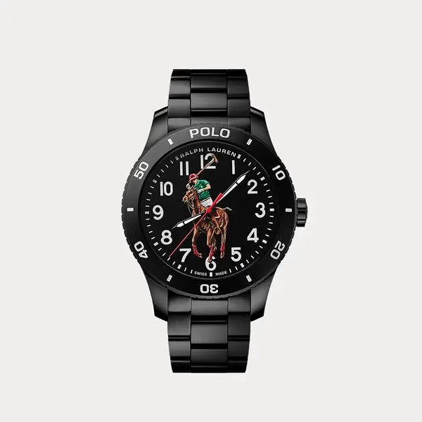 Ralph Lauren Polo Watch Steel Bracelet - Black Dial