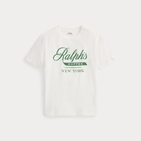 Ralph Lauren S Coffee Cotton Jersey Tee - White
