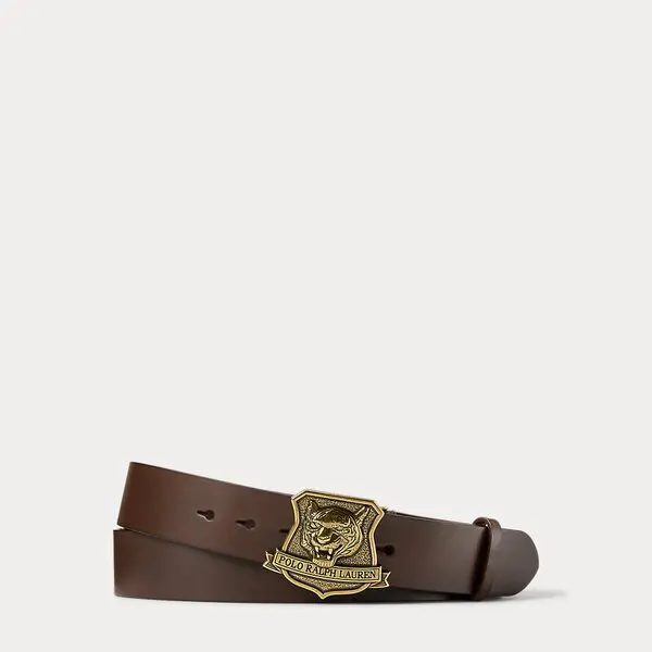 Ralph Lauren Tiger-buckle Leather Belt - Brown