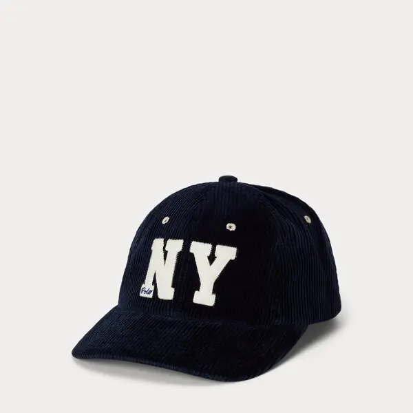 Ralph Lauren Ny Patch Corduroy Cap - Hunter Navy