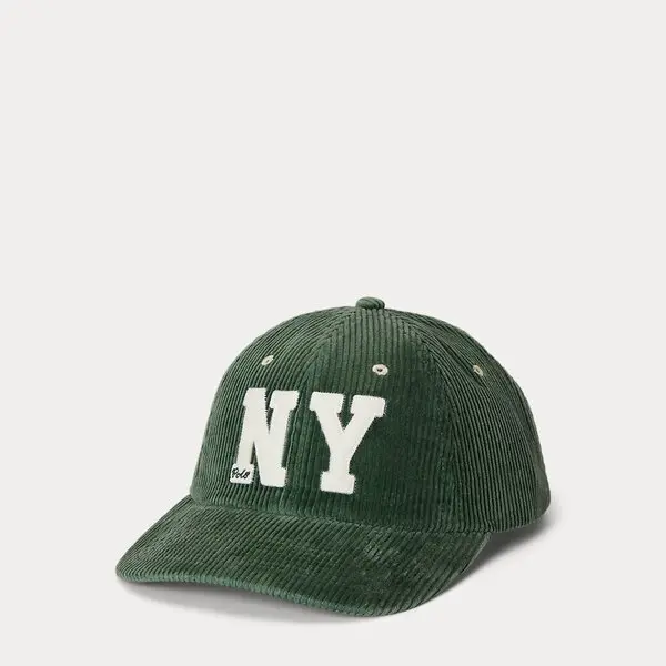 Ralph Lauren Ny Patch Corduroy Cap - Meadow Green