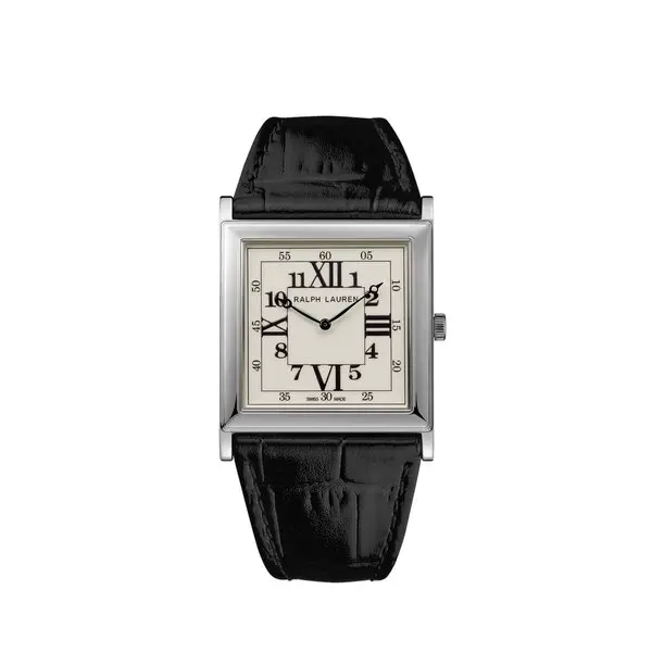 Ralph Lauren Silver 32 Mm Square Watch