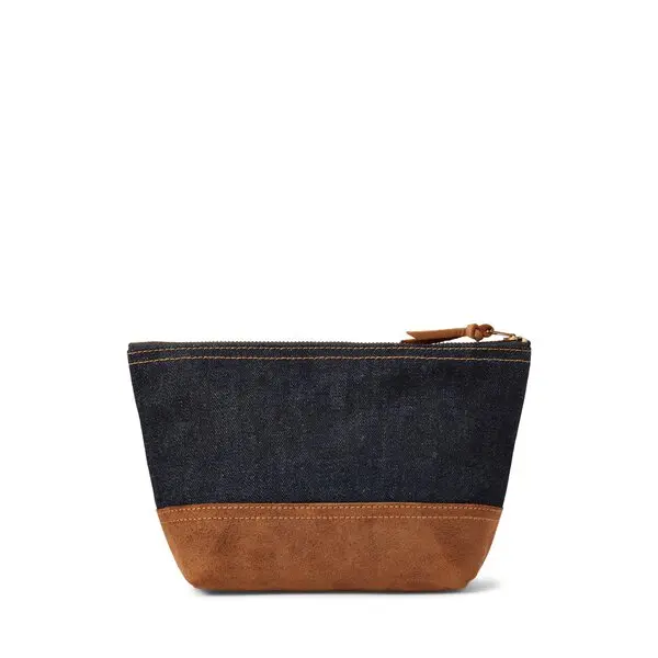 Ralph Lauren Suede-trim Denim Pouch