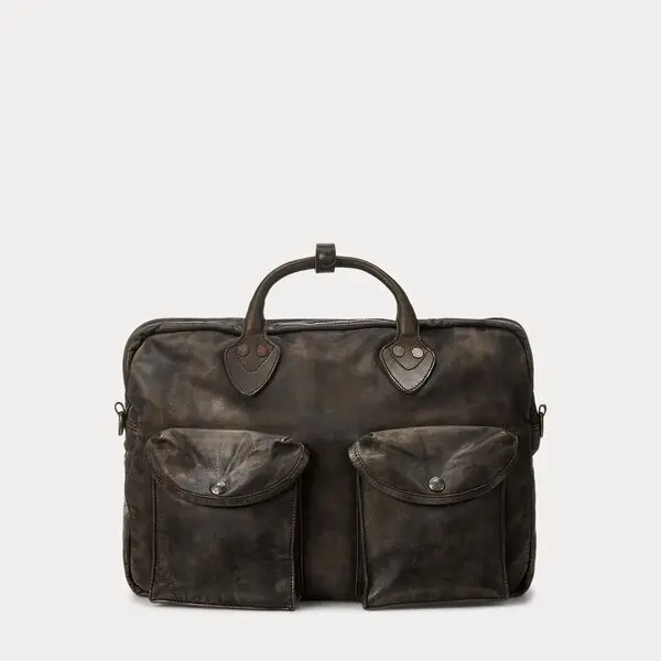 Ralph Lauren Leather Briefcase - Dark Brown