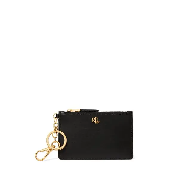 Ralph Lauren Leather Zip Card Case - Black