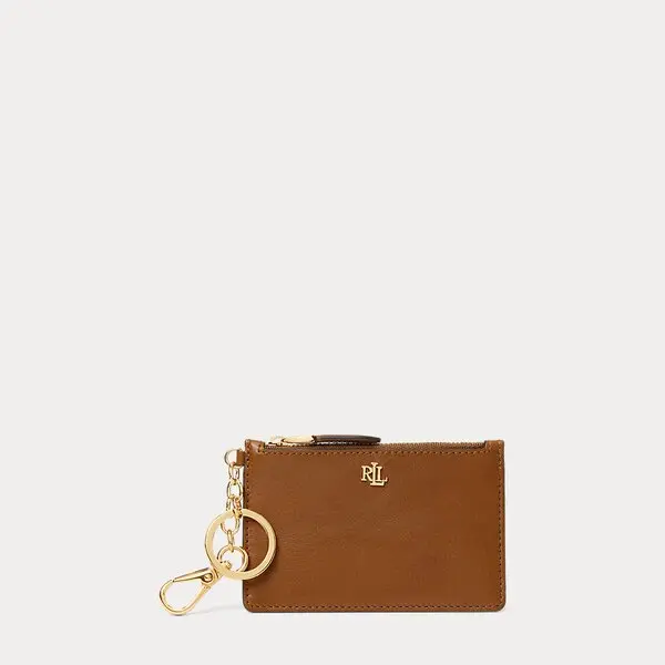 Ralph Lauren Leather Zip Card Case - Lauren Tan