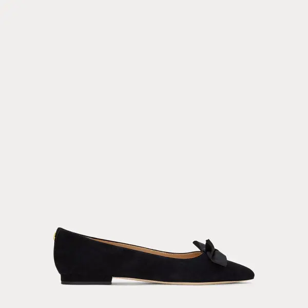 Ralph Lauren Londyn Suede Ballet Flat - Black
