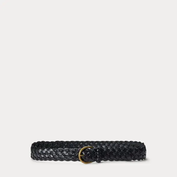 Ralph Lauren Braided Calfskin Belt - Black