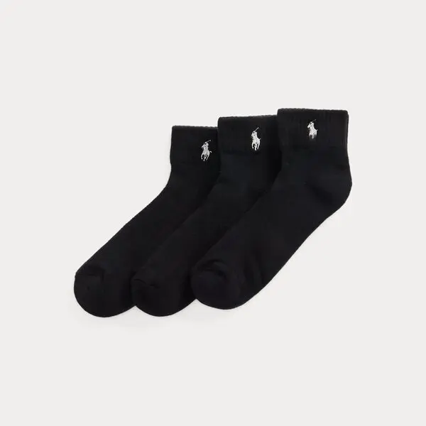 Ralph Lauren Sport Ankle Socks 3 Pack - Black