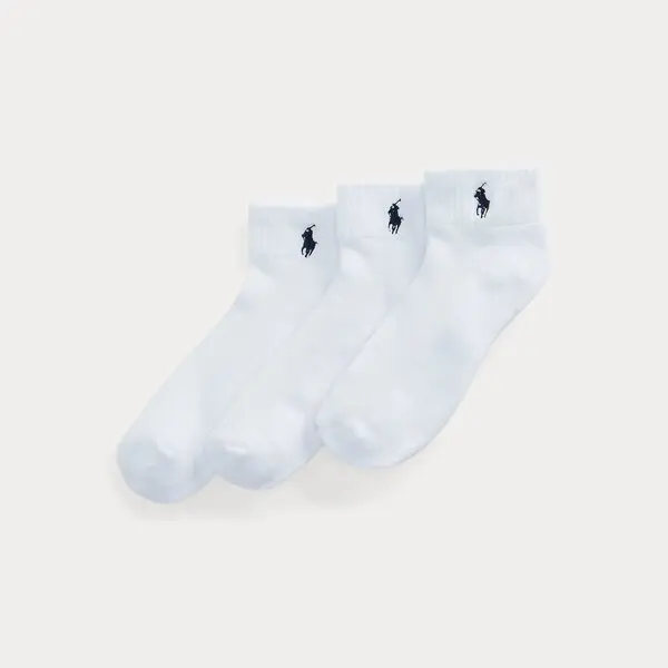 Ralph Lauren Sport Ankle Socks 3 Pack - White