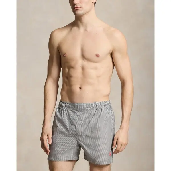 Ralph Lauren Classic Woven Cotton Boxer 5-pack - Grey/blue