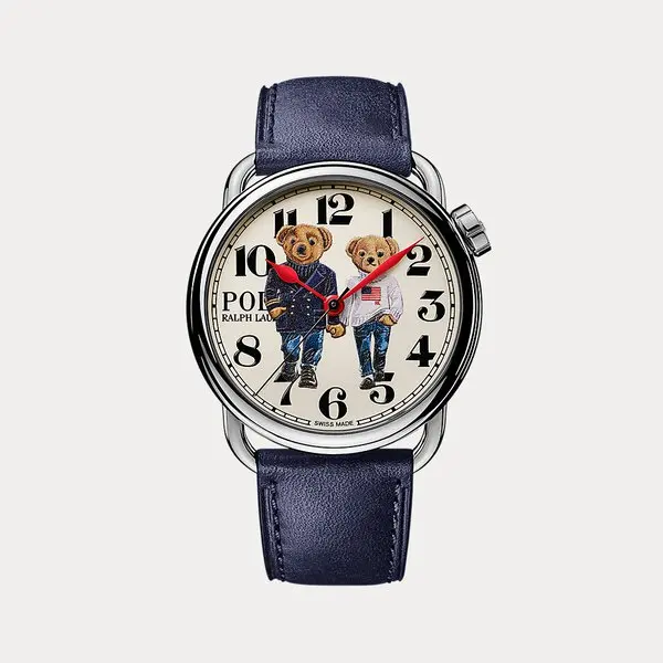 Ralph Lauren 38 Mm & Ricky Bear Steel Watch - White Dial