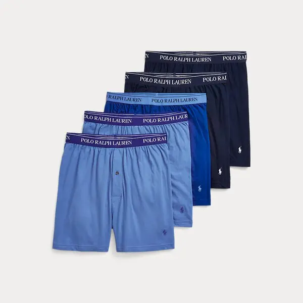 Ralph Lauren Classic Wicking Knit Boxer 5-pack - Blue Assorted