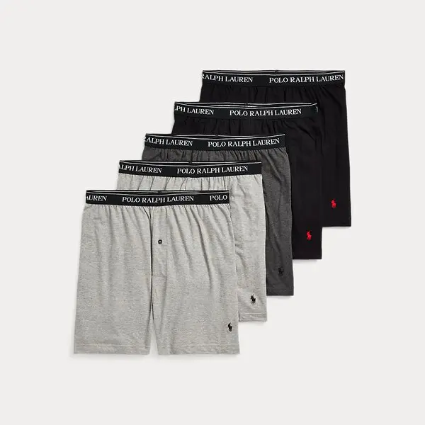 Ralph Lauren Classic Wicking Knit Boxer 5-pack - Grey Assorted
