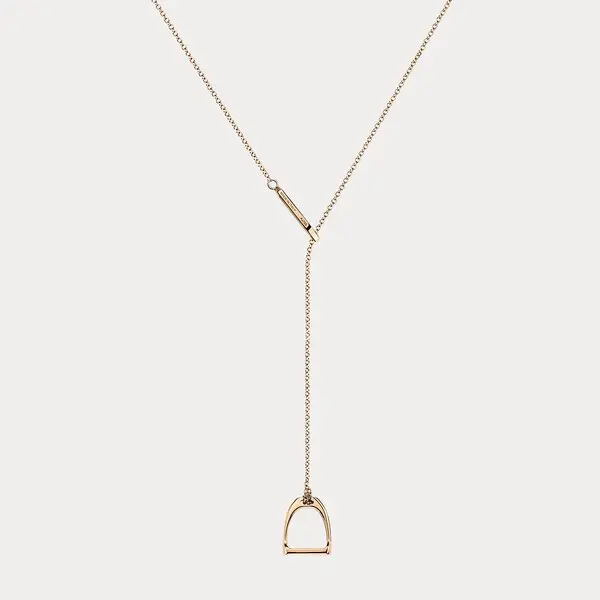 Ralph Lauren Rose Gold Stirrup Lariat Necklace - K Rose Gold