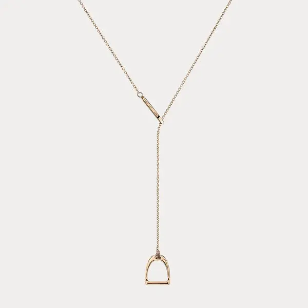 Ralph Lauren Rose Gold Stirrup Lariat Necklace - K Rose Gold